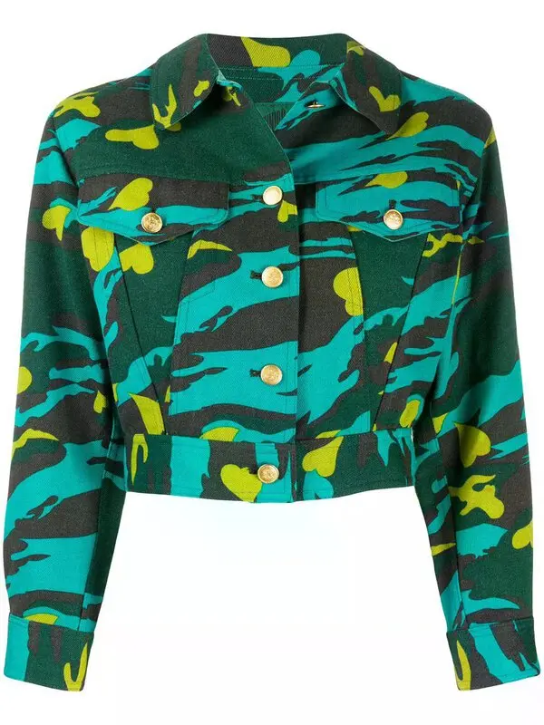 JEAN PAUL GAULTIER Camouflage Print Denim Jacket - Blue