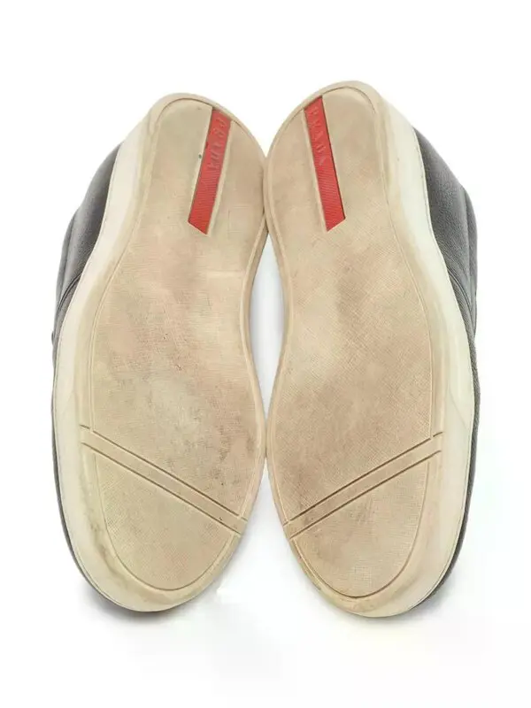 Prada Leather Slip-on Sneakers With Almond Toe