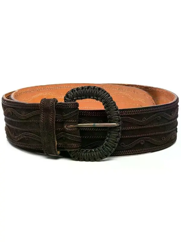 Saint Laurent Pre-owned 1970s Braided Detailing Belt - Brown