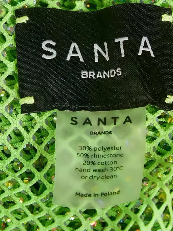 SANTA BRANDS 2024 Rhinestone Embellished Mesh Dress - Green