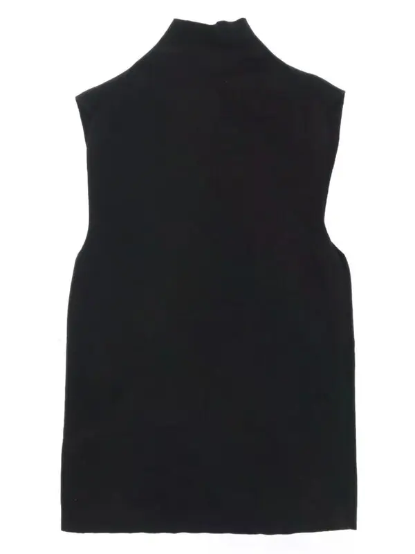 Saint Laurent 1990s Wool Knitted High Neck Sleeveless Top