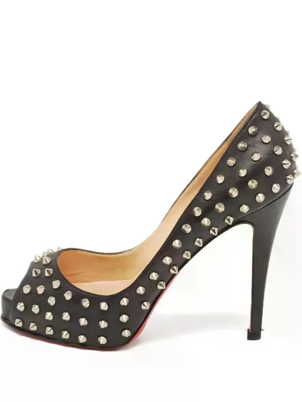 CHRISTIAN LOUBOUTIN Studded Peep-toe Platform Pumps