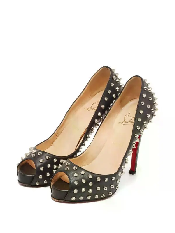 CHRISTIAN LOUBOUTIN Studded Peep-toe Platform Pumps