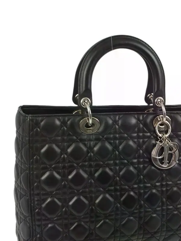 Dior 2015 Cannage Lady Two-way Handbag - Black