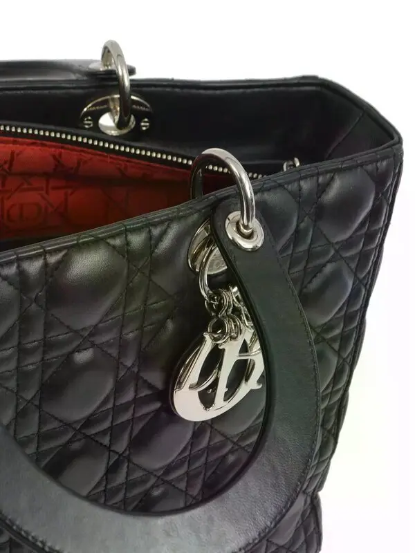 Dior 2015 Cannage Lady Two-way Handbag - Black