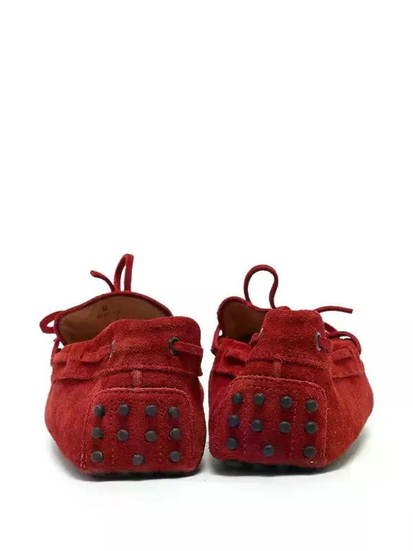 TOD'S Suede Lace-up Loafers - Red