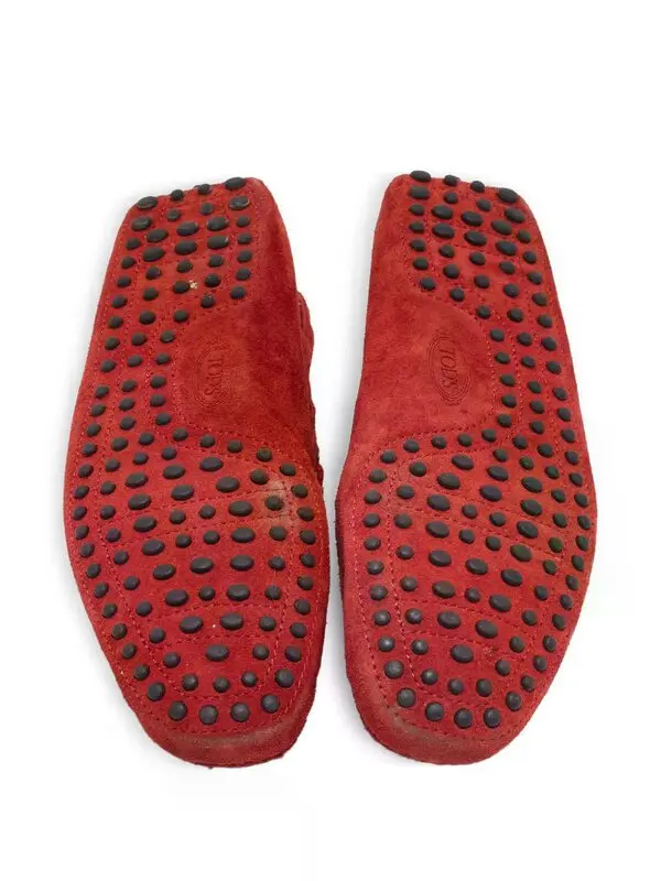TOD'S Suede Lace-up Loafers - Red