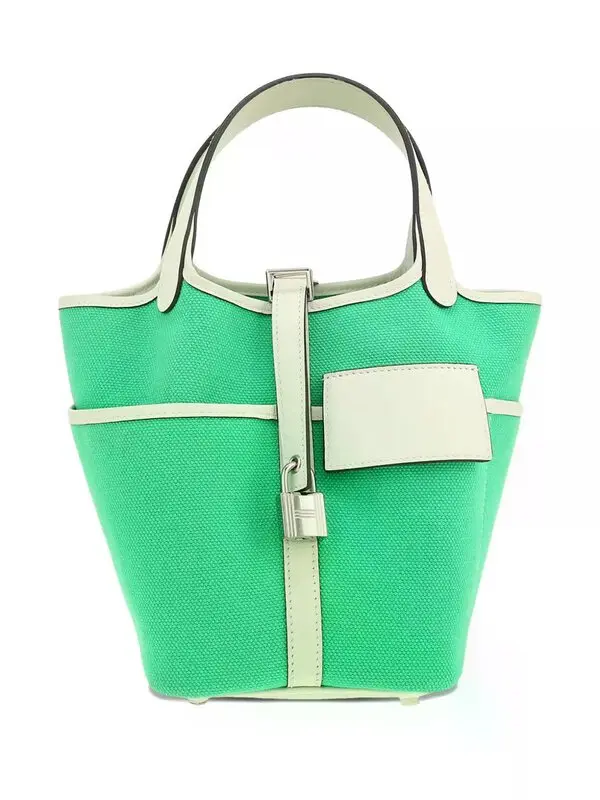 Hermès 2023 Picotin Canvas Bucket Bag - Green