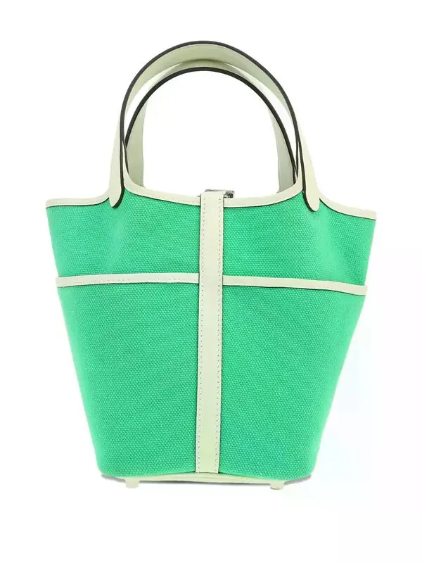 Hermès 2023 Picotin Canvas Bucket Bag - Green