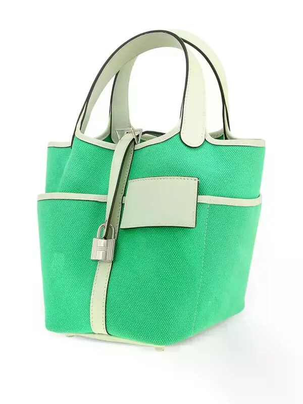 Hermès 2023 Picotin Canvas Bucket Bag - Green