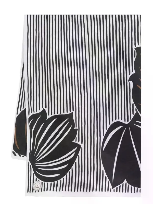Fendi 2000 Striped Cotton Pareo - Black