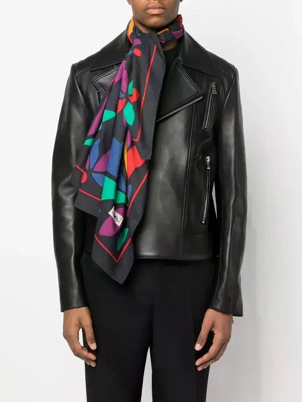 Saint Laurent 1990s Geometric Print Scarf