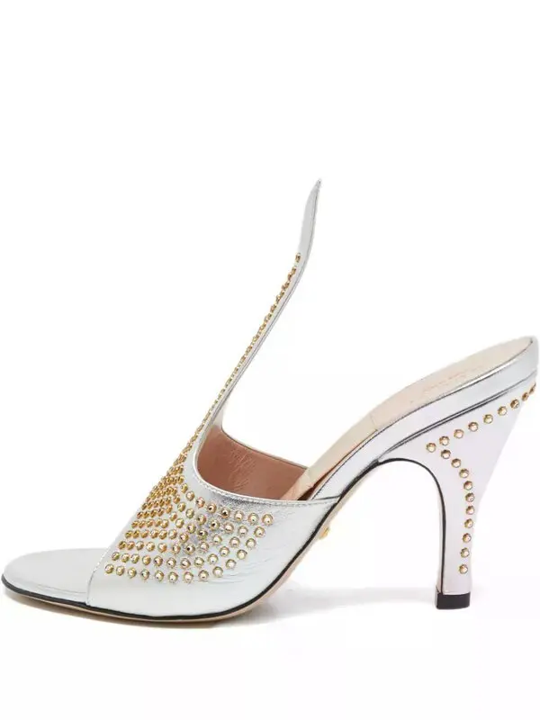 Gucci 2024 90mm Embellished Sandals - Grey