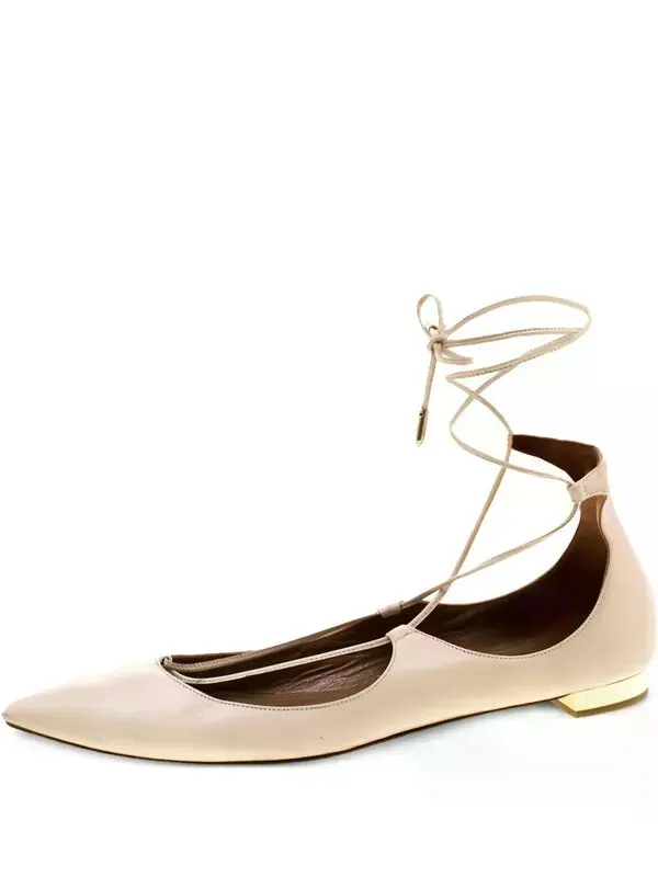 AQUAZZURA Pointed-toe Lace-up Flats