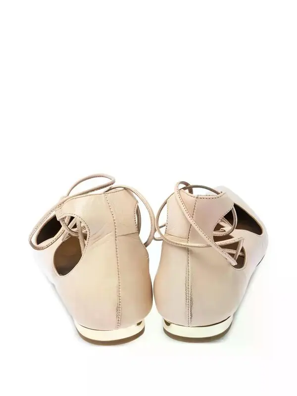 AQUAZZURA Pointed-toe Lace-up Flats