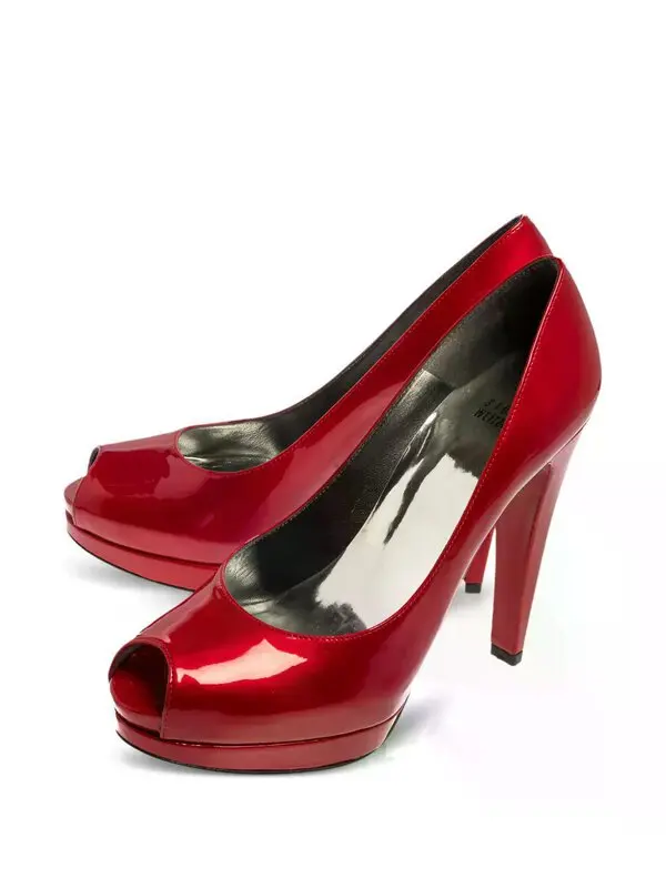 STUART WEITZMAN 130mm Patent Leather Peep-toe Pumps