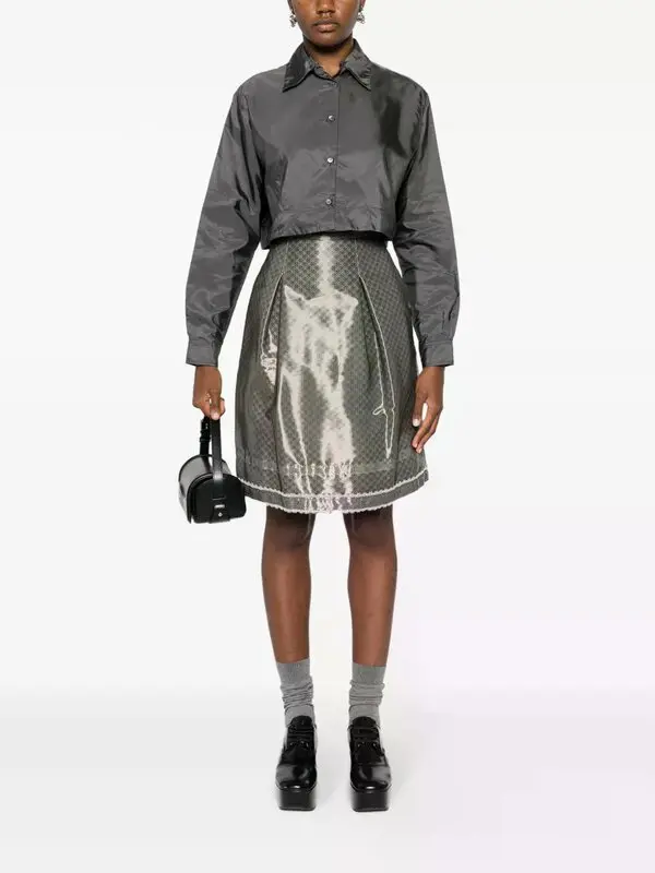 Prada 2000s Cropped Chiffon Silk Shirt