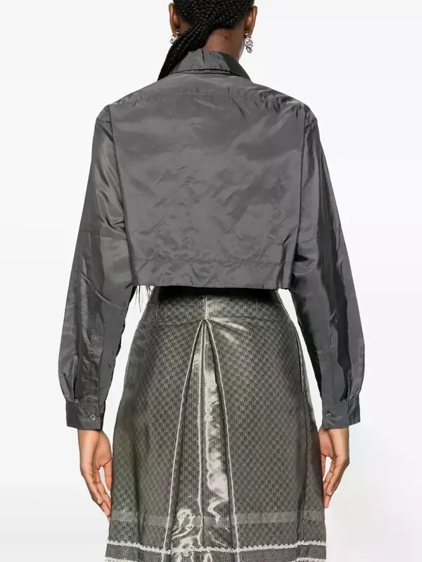 Prada 2000s Cropped Chiffon Silk Shirt