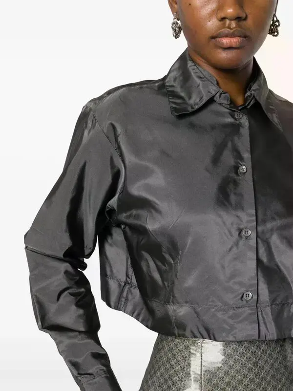 Prada 2000s Cropped Chiffon Silk Shirt
