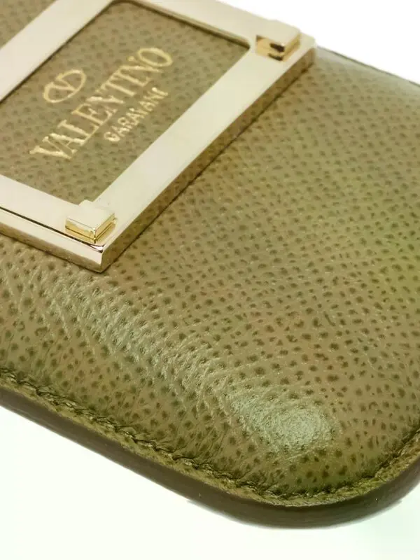 Valentino Garavani Leather Logo-stamp Phone Case