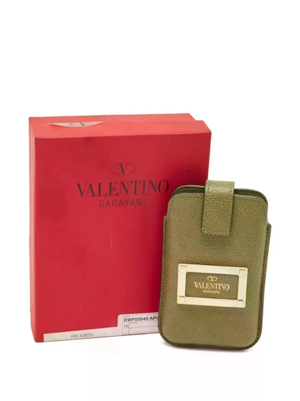 Valentino Garavani Leather Logo-stamp Phone Case