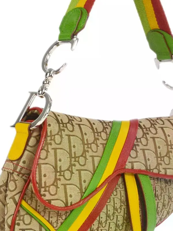 Dior 2004 Rasta Oblique Saddle Bag - Neutrals