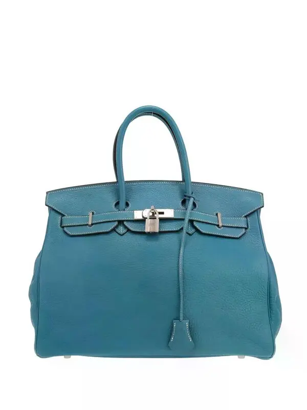 Hermès Birkin 35 Leather Tote Bag - Blue