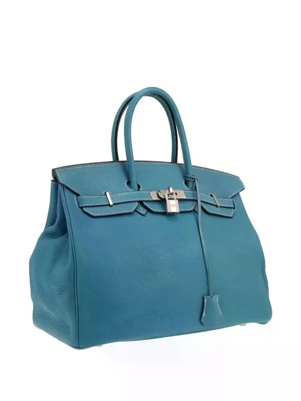 Hermès Birkin 35 Leather Tote Bag - Blue