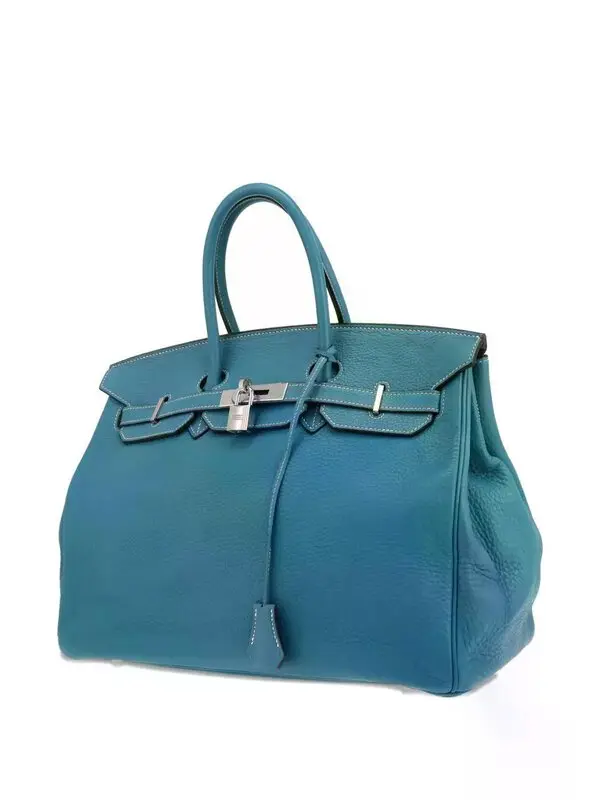 Hermès Birkin 35 Leather Tote Bag - Blue
