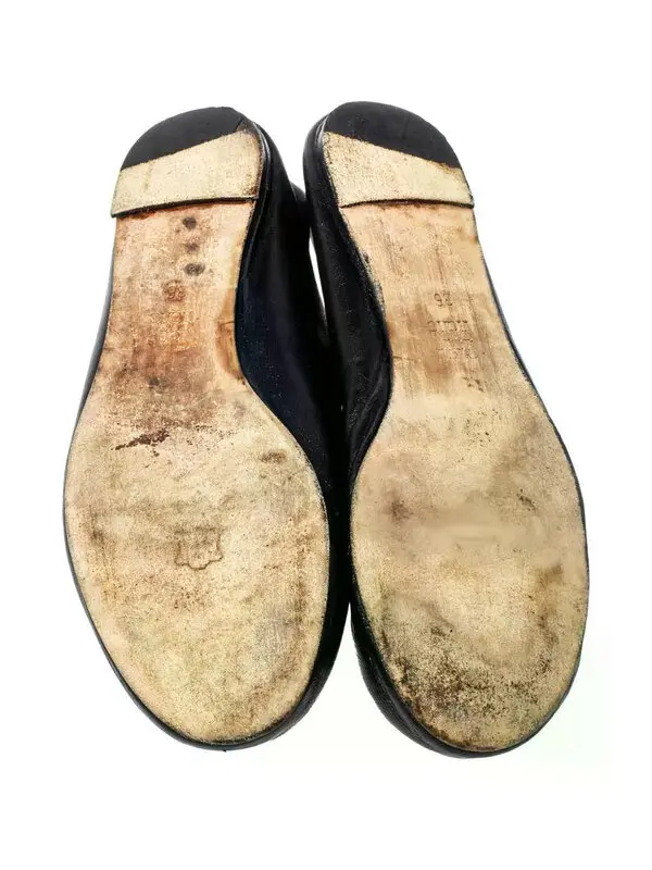 Carolina Herrera Leather Round Toe Ballet Flats