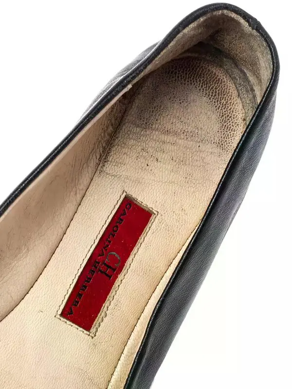 Carolina Herrera Leather Round Toe Ballet Flats