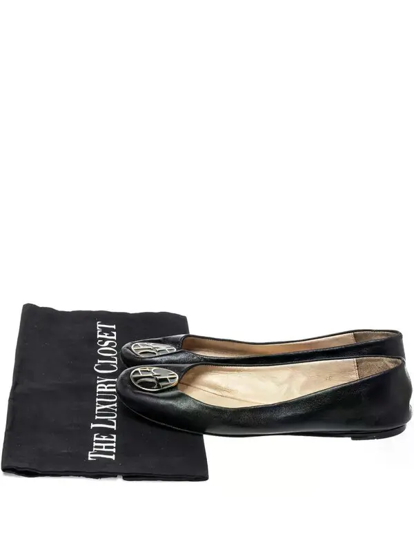 Carolina Herrera Leather Round Toe Ballet Flats