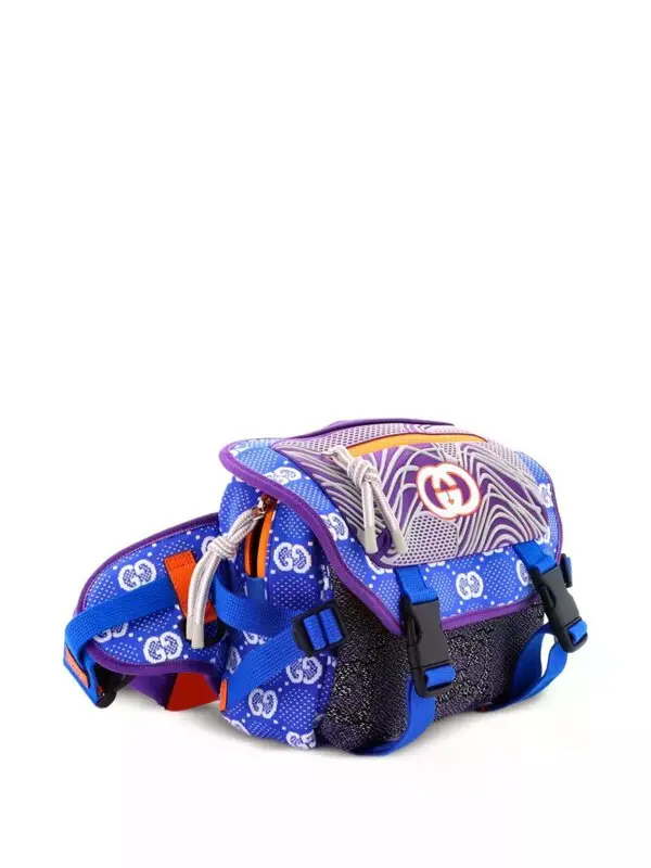 Gucci Buckle Flap Chest Strap Gg Fabric Backpack