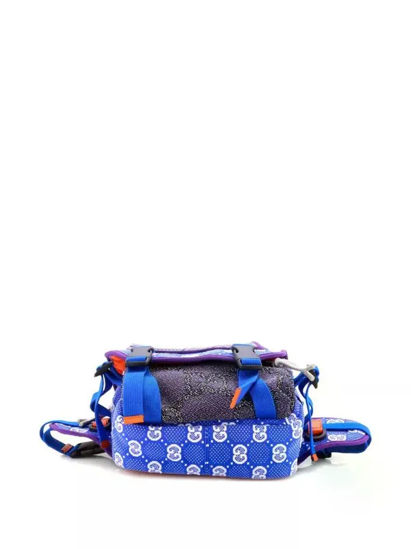 Gucci Buckle Flap Chest Strap Gg Fabric Backpack