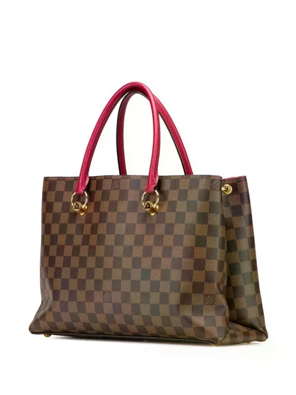 LOUIS VUITTON Damier Ebene Riverside Satchel - Brown