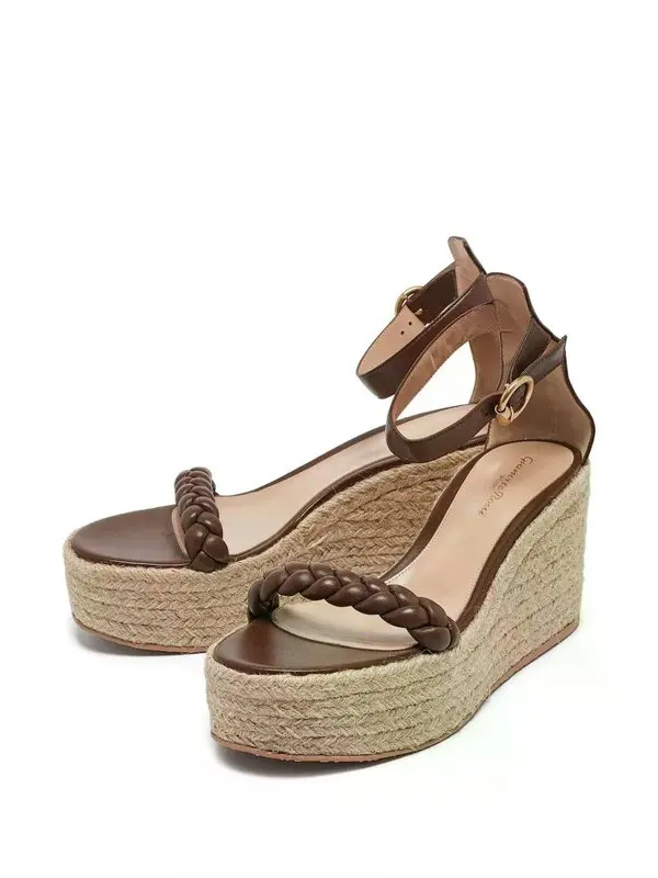 GIANVITO ROSSI 90mm Merida Wedged Sandals - Brown