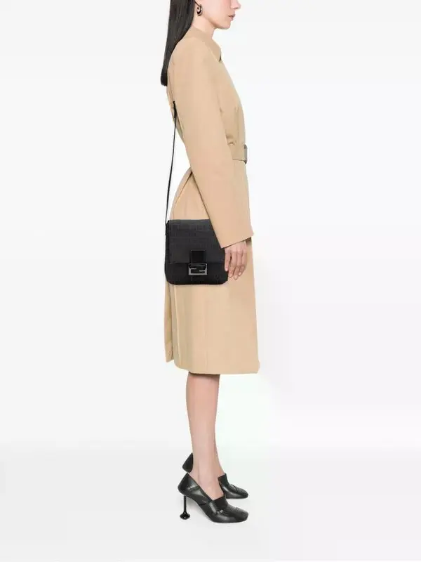 Fendi 2000-2010 Zucchino Canvas Crossbody Bag - Black