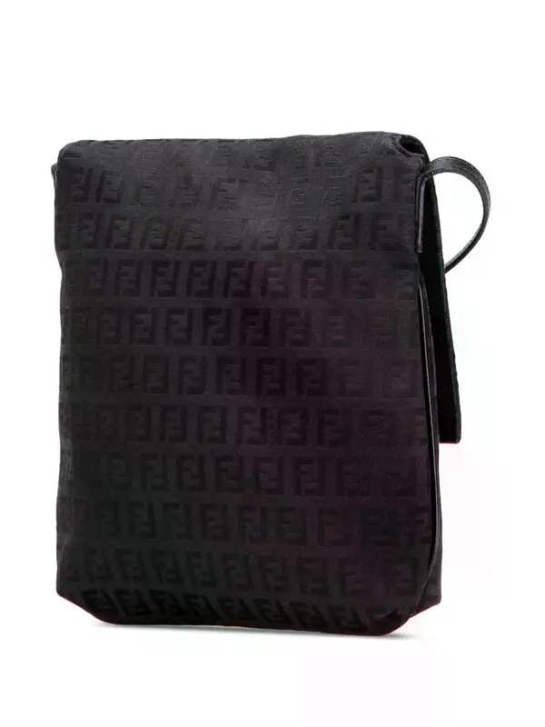 Fendi 2000-2010 Zucchino Canvas Crossbody Bag - Black
