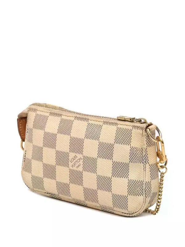 LOUIS VUITTON Damier Azur Mini Pochette Accessoires Handbag - White