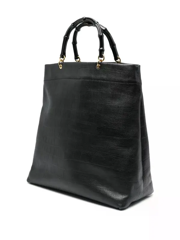 JIL SANDER Crocodile-embossed Tote Bag - Black