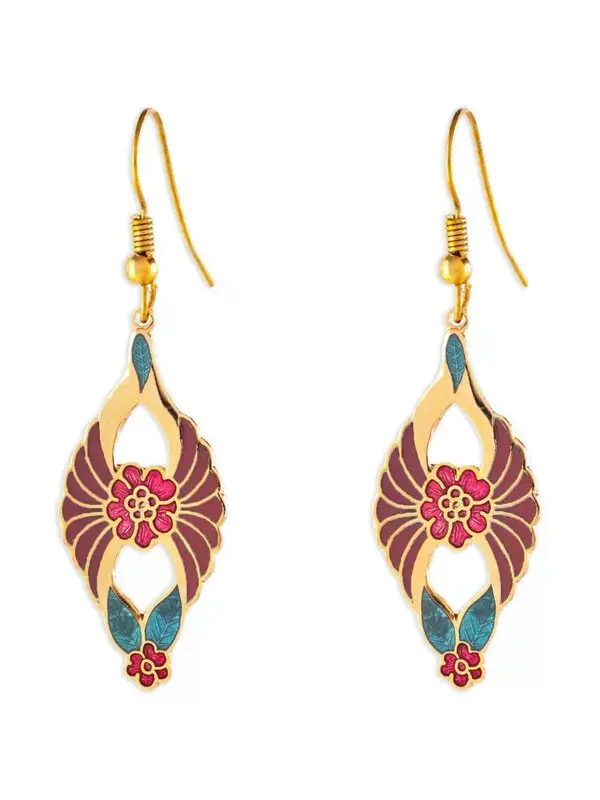 SUSAN CAPLAN 1980s Cloisonné Post Earrings