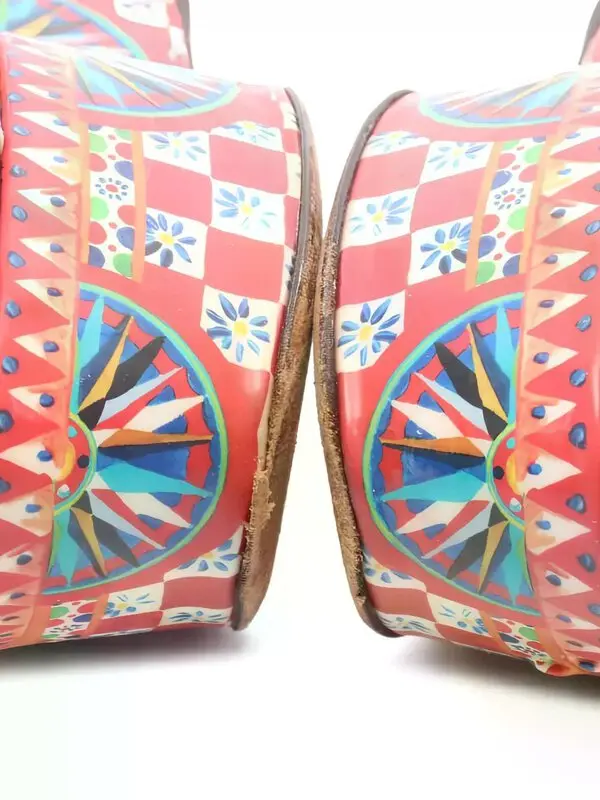 Dolce & Gabbana 2000s 90mm Platform Printed Sandals