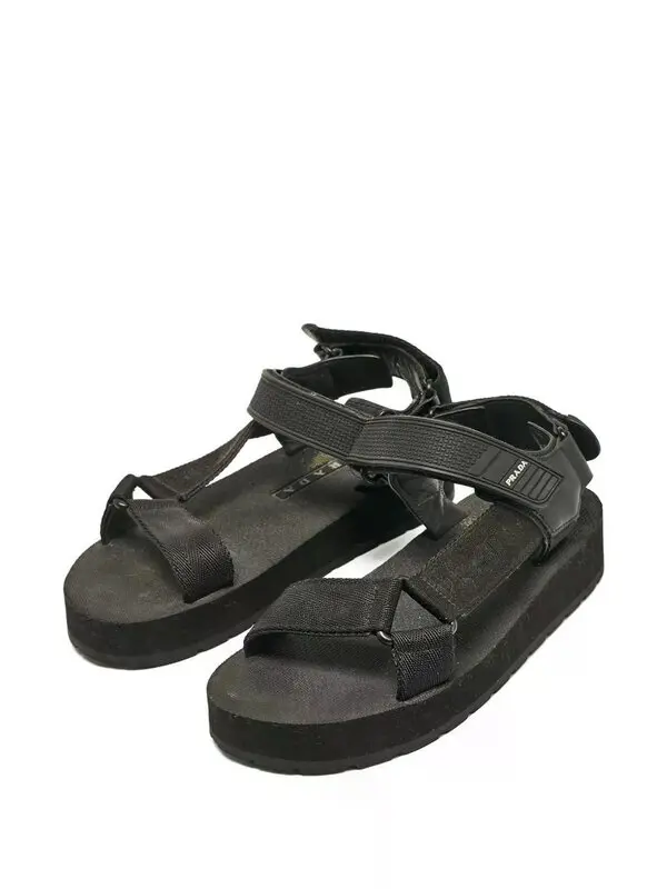 Prada Logo Print Flat Sandals