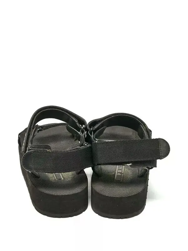 Prada Logo Print Flat Sandals