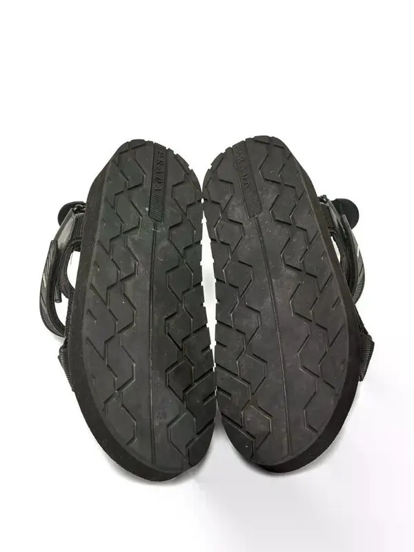 Prada Logo Print Flat Sandals