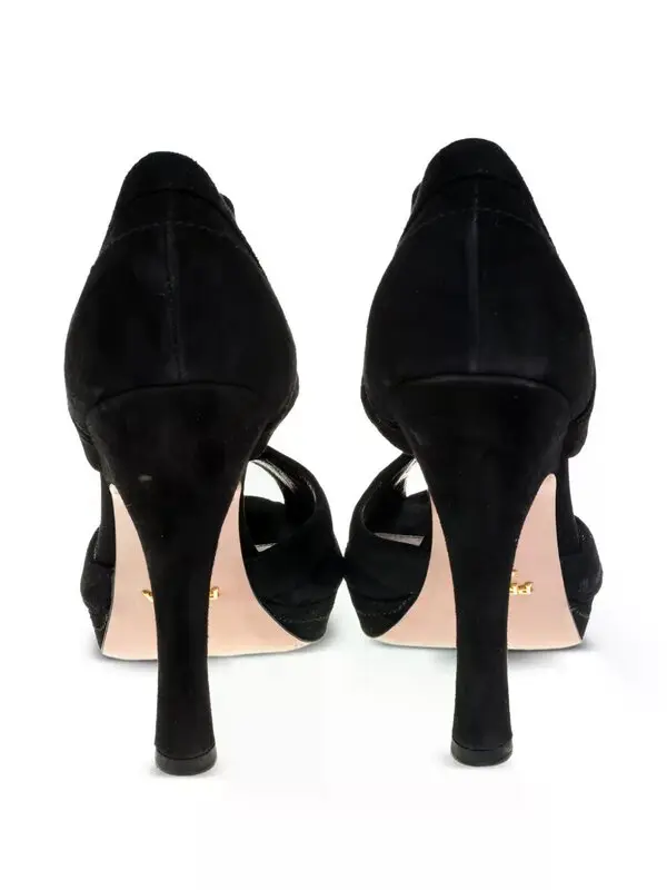 Prada Suede Cut-out Platform Booties