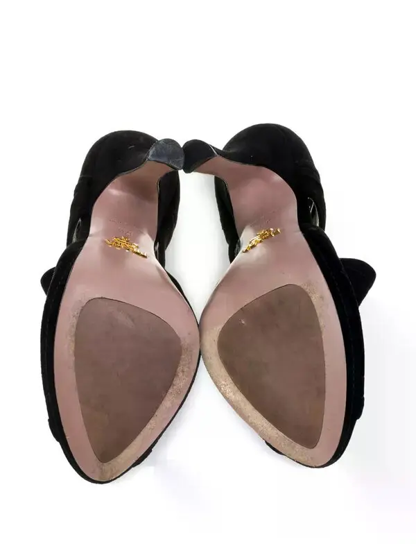 Prada Suede Cut-out Platform Booties