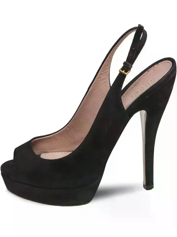 Gucci 130mm Peep-toe Slingback Pumps - Black