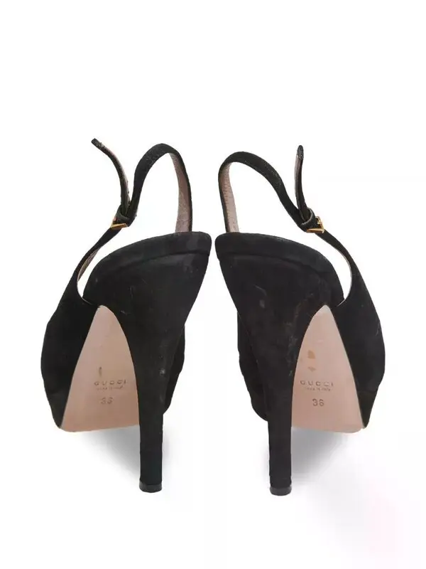 Gucci 130mm Peep-toe Slingback Pumps - Black