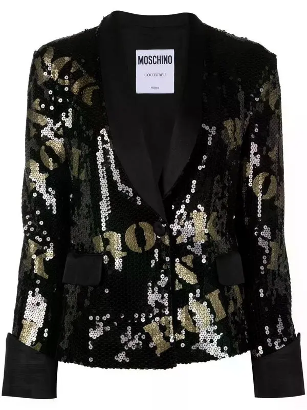Moschino 2010s Rock N Roll Sequin-embellished Blazer - Black